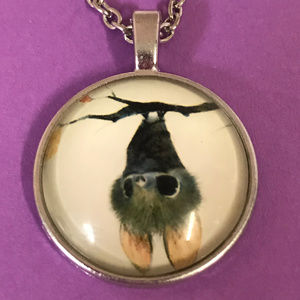 Jewelry | Upside Down Baby Bat Silver Necklace Halloween | Poshmark